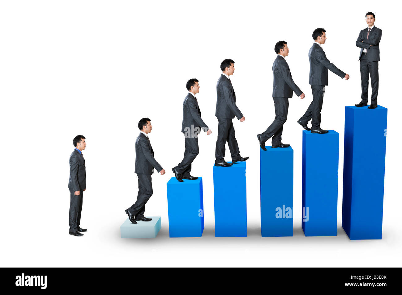 1 Businessman Walking Climbing Graph Stock Market Success Cloning ...