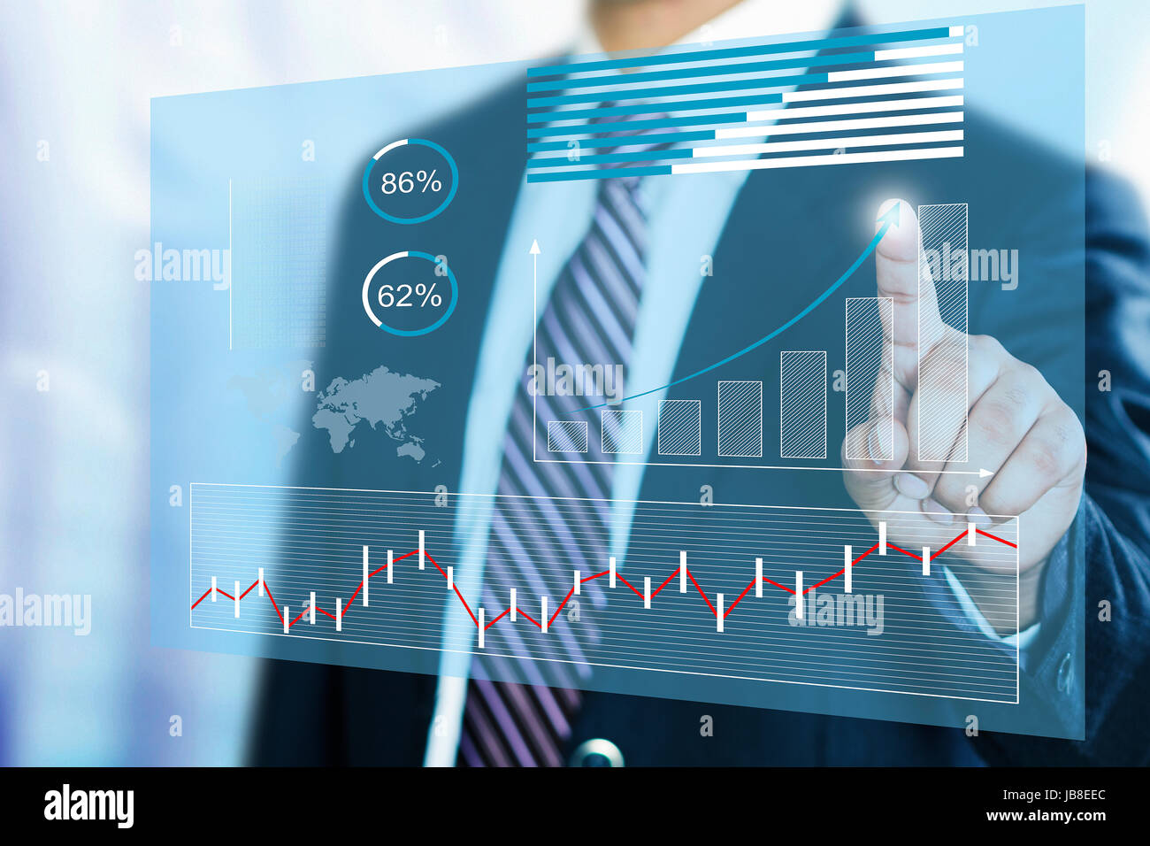 Person touching transparent screen hi-res stock photography and images ...