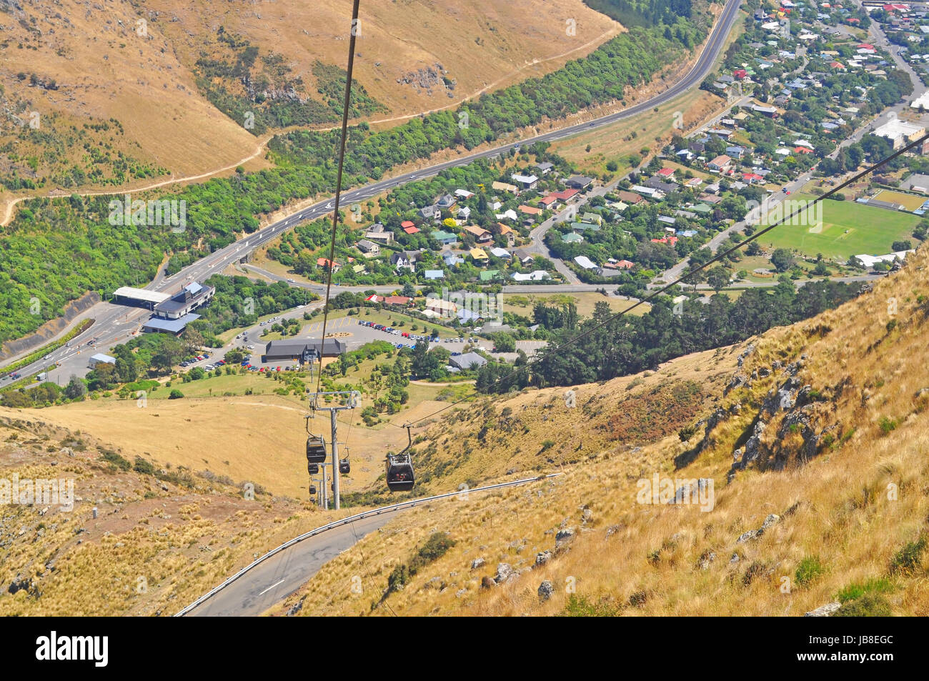 Riding cable car to view the city of Rotorua, New Zealand Stock Photo ...