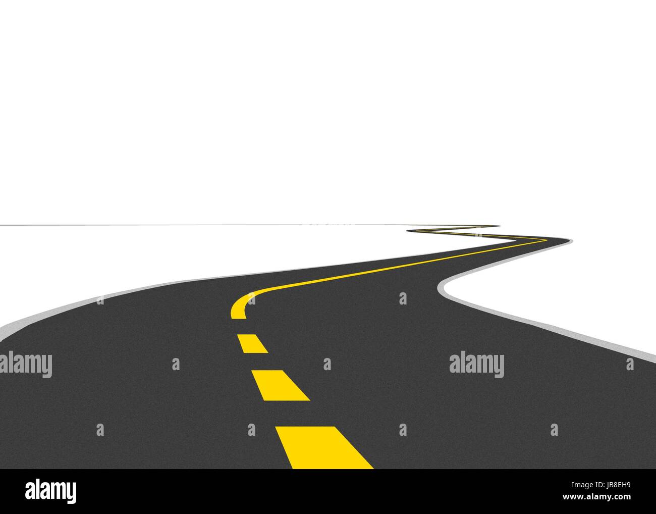 Curve Road with Divider Stock Photo - Alamy