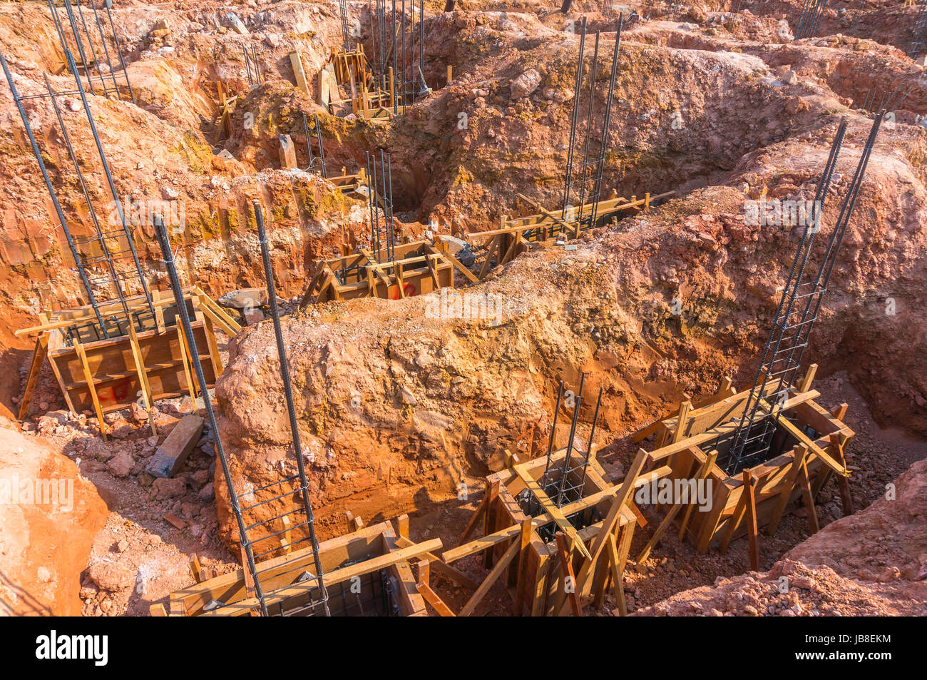 Preparation for building foundation Stock Photo - Alamy
