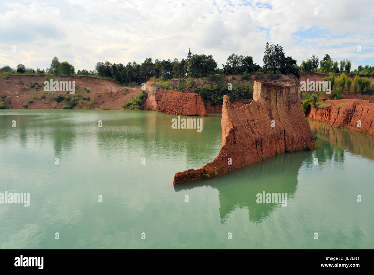 popular quarry pond for swimming and outdoor life, lake at excavation ...