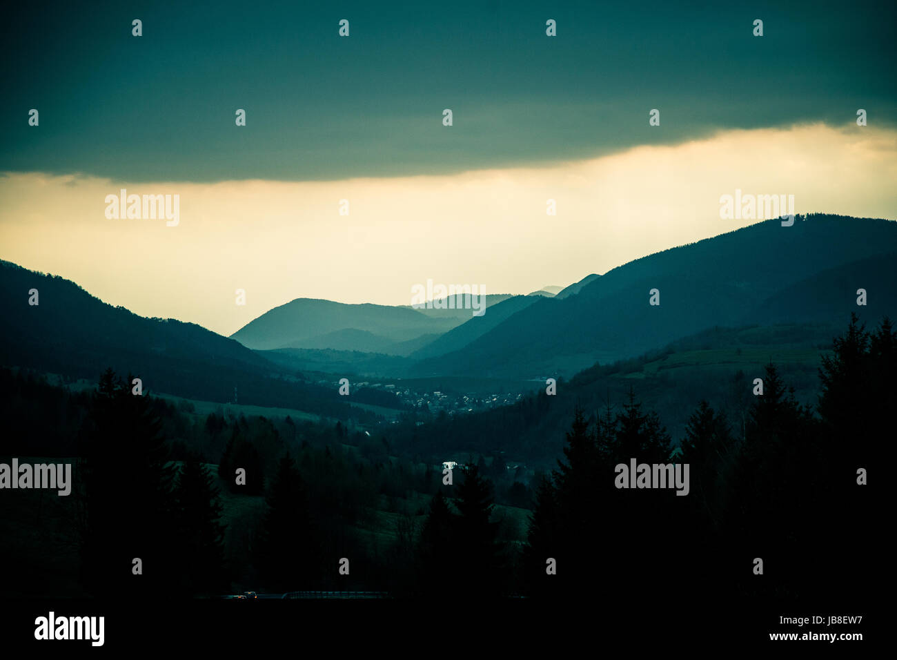 A beautiful sunset landscape of Tatra mountains in Slovakia. Colorful ...