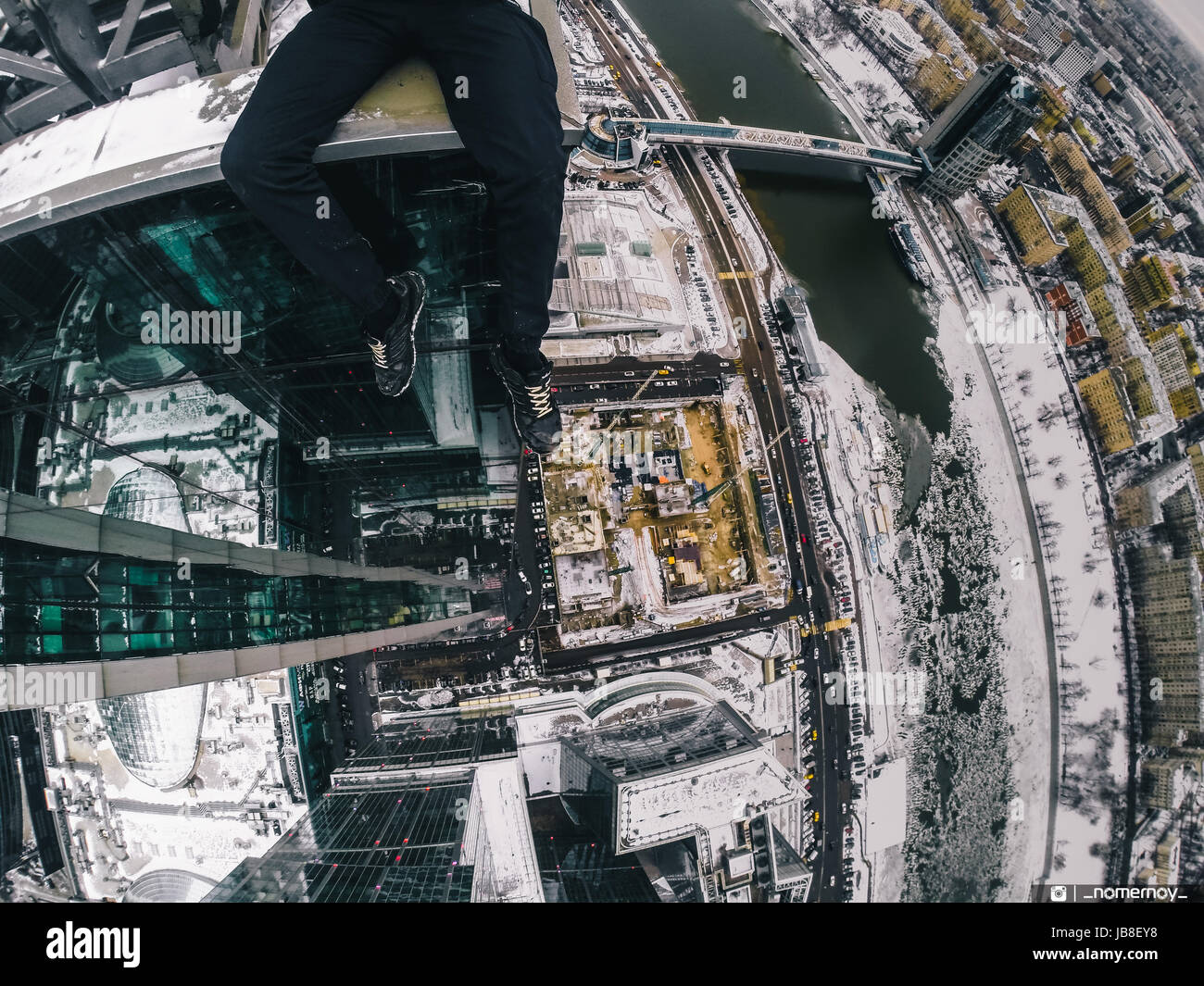 MOSCOW, RUSSIA: HEART-STOPPING pictures and video show the moment a group of fearless daredevils ...