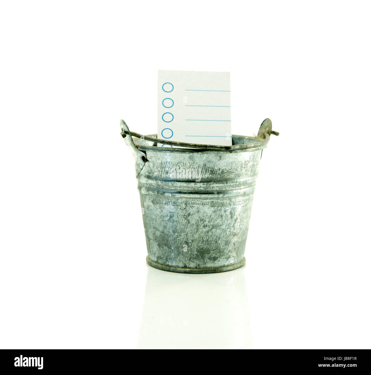 bucket list isolated on white background Stock Photo - Alamy