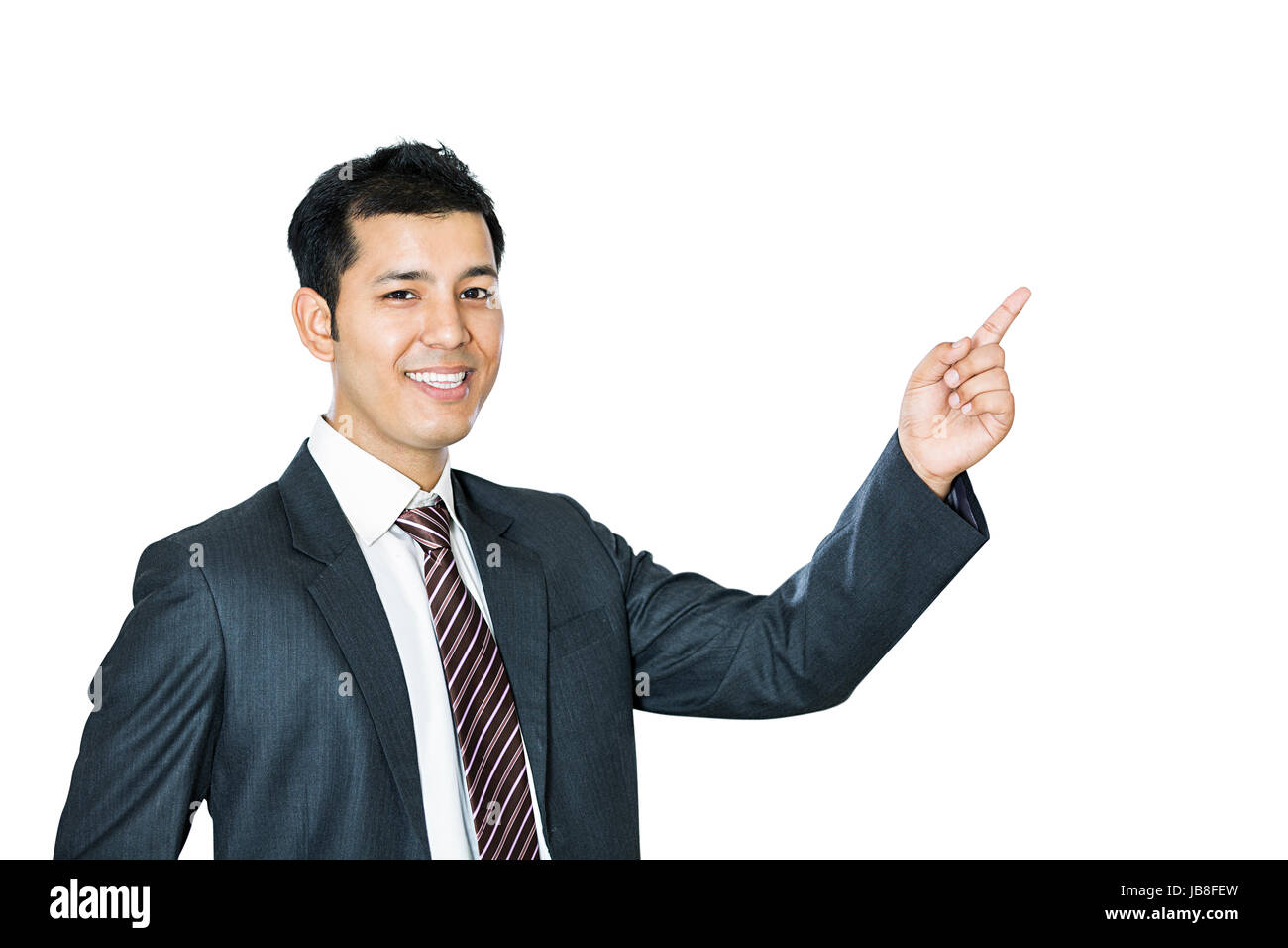 1 Indian Businessman Pointing Finger Showing Something Stock Photo - Alamy