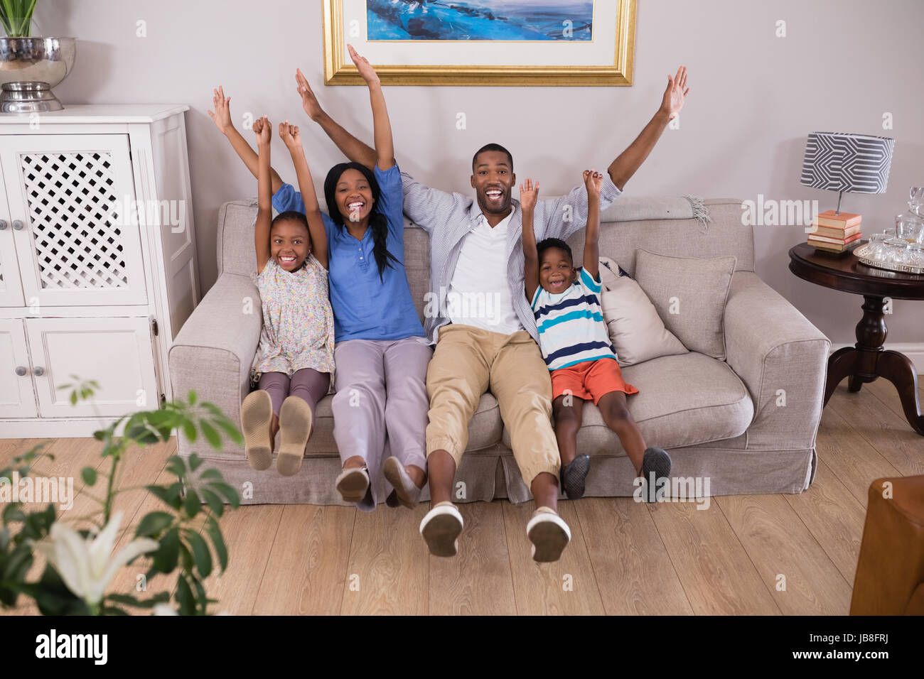 Children cheering on their father hi-res stock photography and images ...