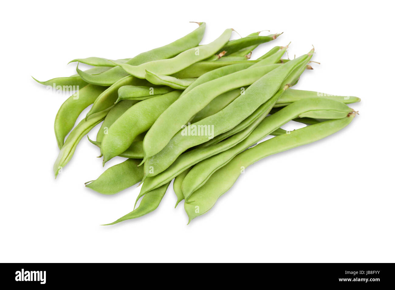 Raw green beans isolated on white background Stock Photo - Alamy