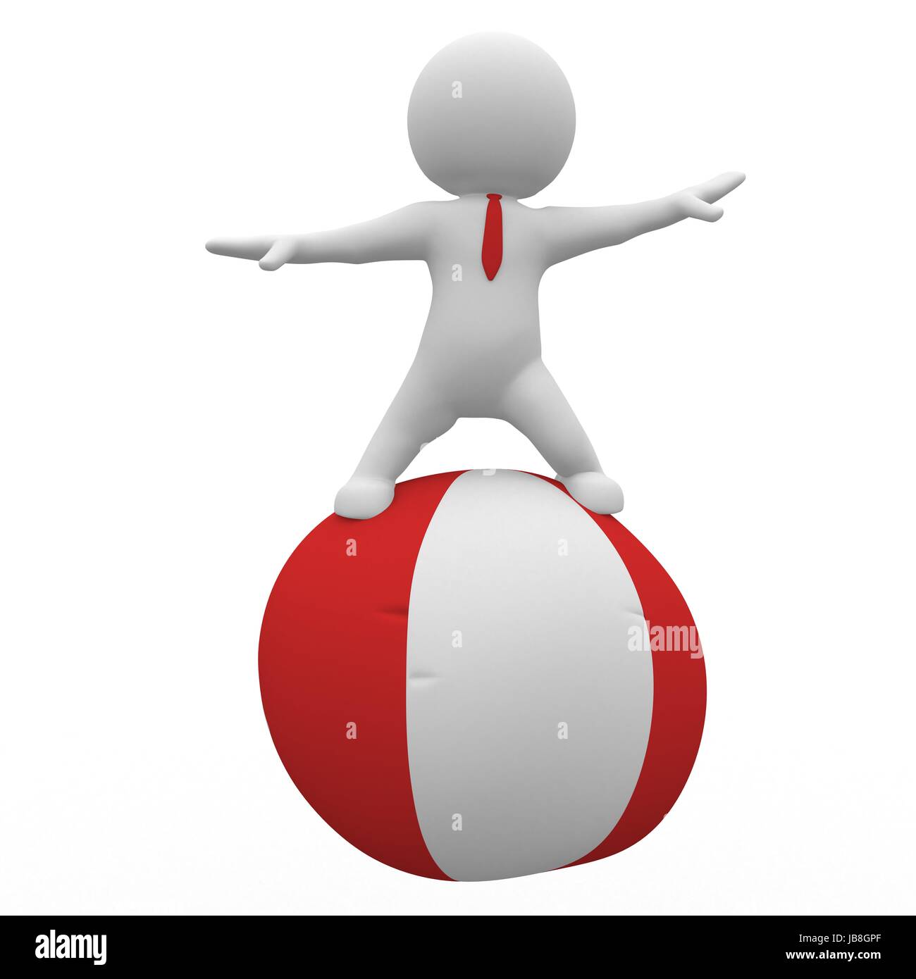 Smart figure is balancing on a ball Stock Photo - Alamy