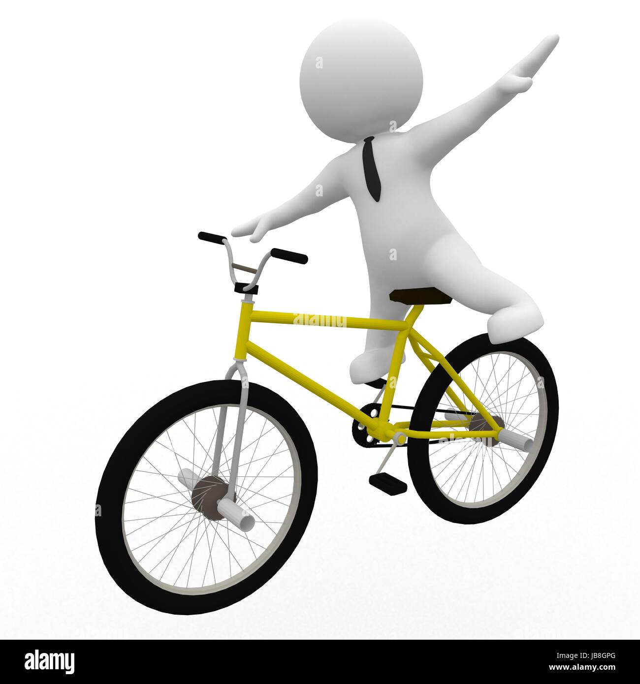 Smart figure is learning biking Stock Photo - Alamy