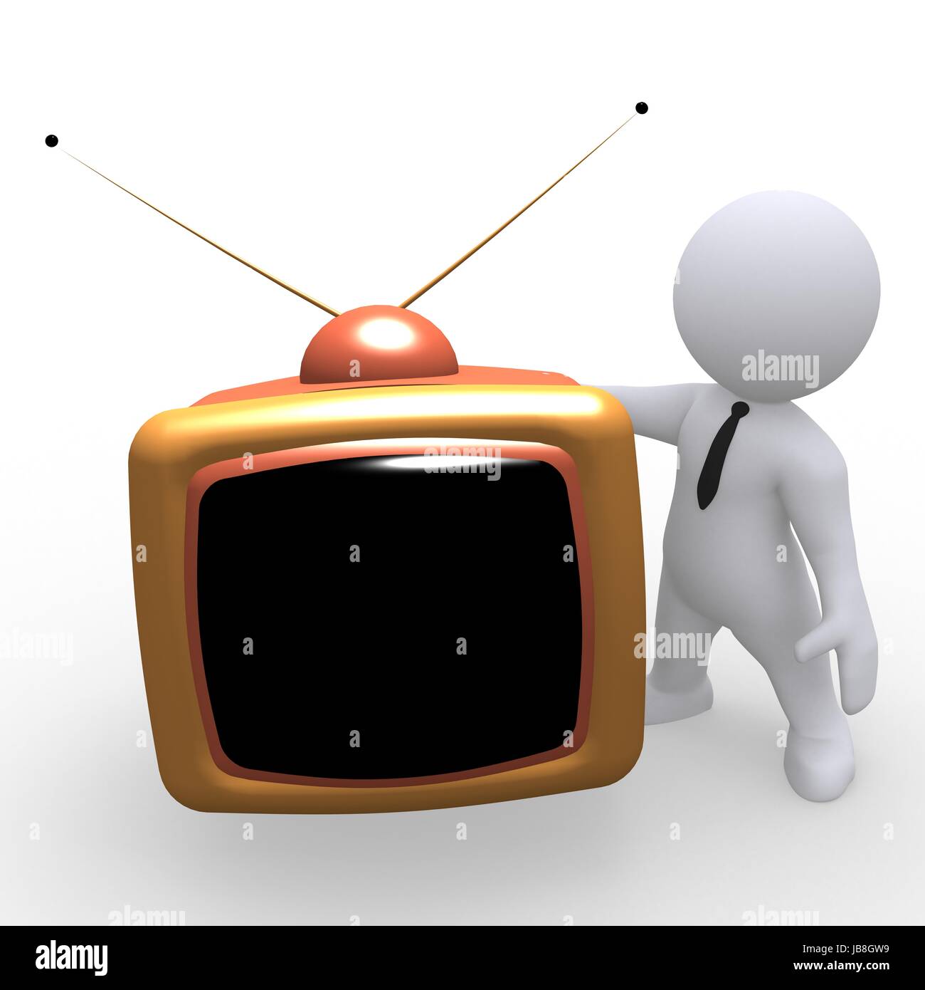A Smart figure is watching TV Stock Photo - Alamy