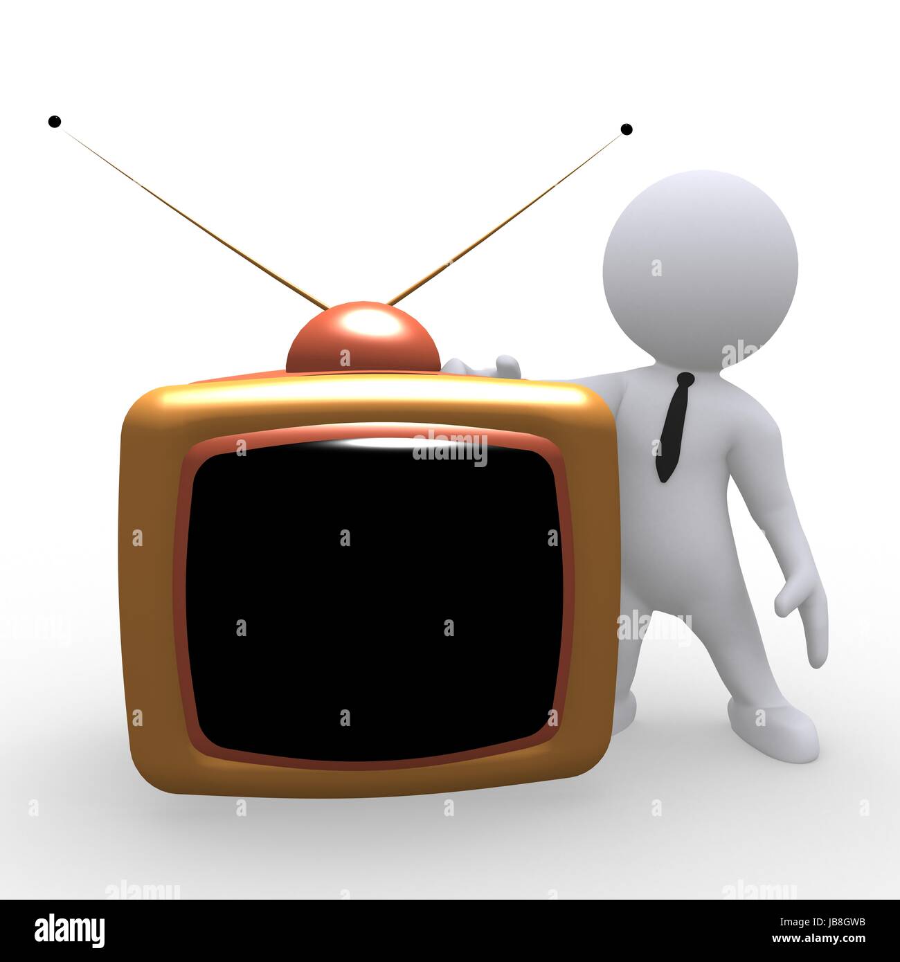 A Smart 3d figure with television Stock Photo - Alamy