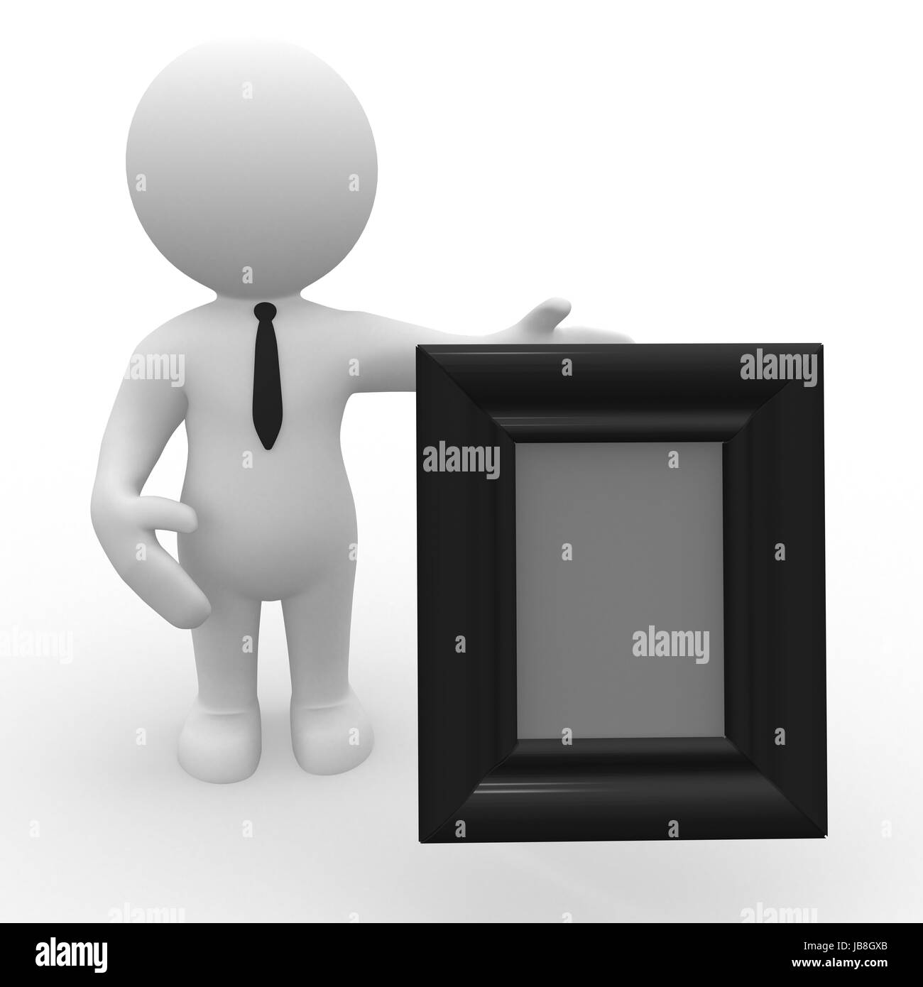 Smart figure showing photo frame Stock Photo - Alamy