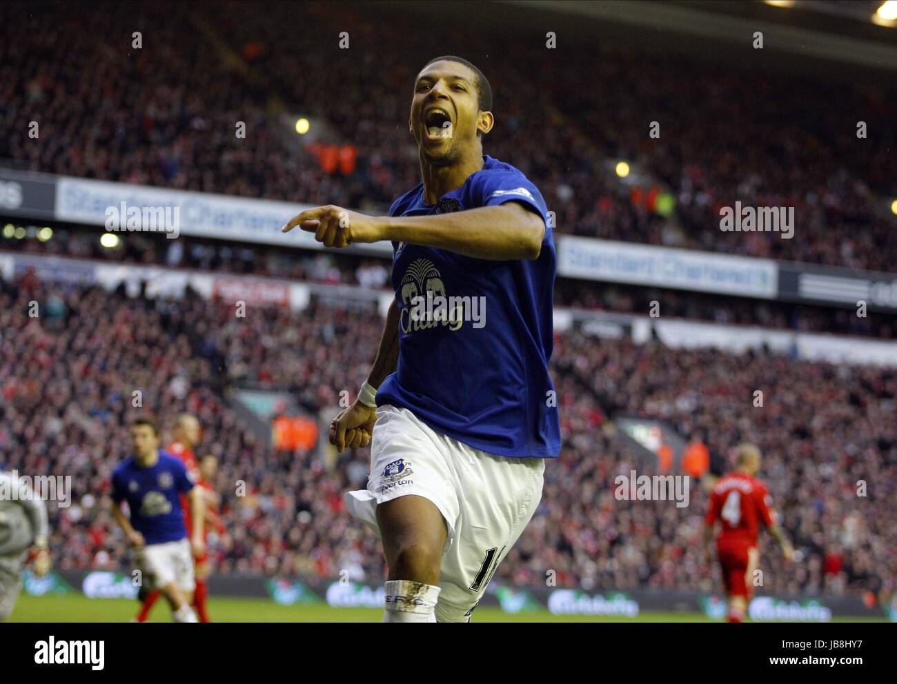 JERMAINE BECKFORD CELEBRATES LIVERPOOL V EVERTON LIVERPOOL V EVERTON ...