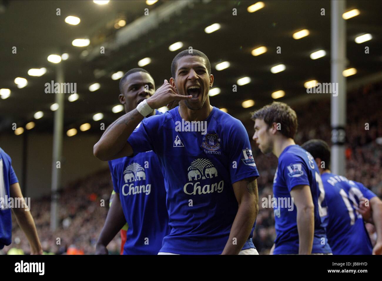 JERMAINE BECKFORD CELEBRATES LIVERPOOL V EVERTON LIVERPOOL V EVERTON ...