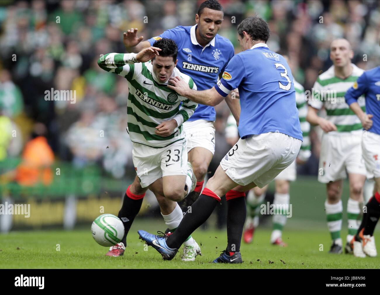 DAVID WIER TRIPS BERAM KAYAL CELTIC V RANGERS CELTIC PARK GLASGOW ...
