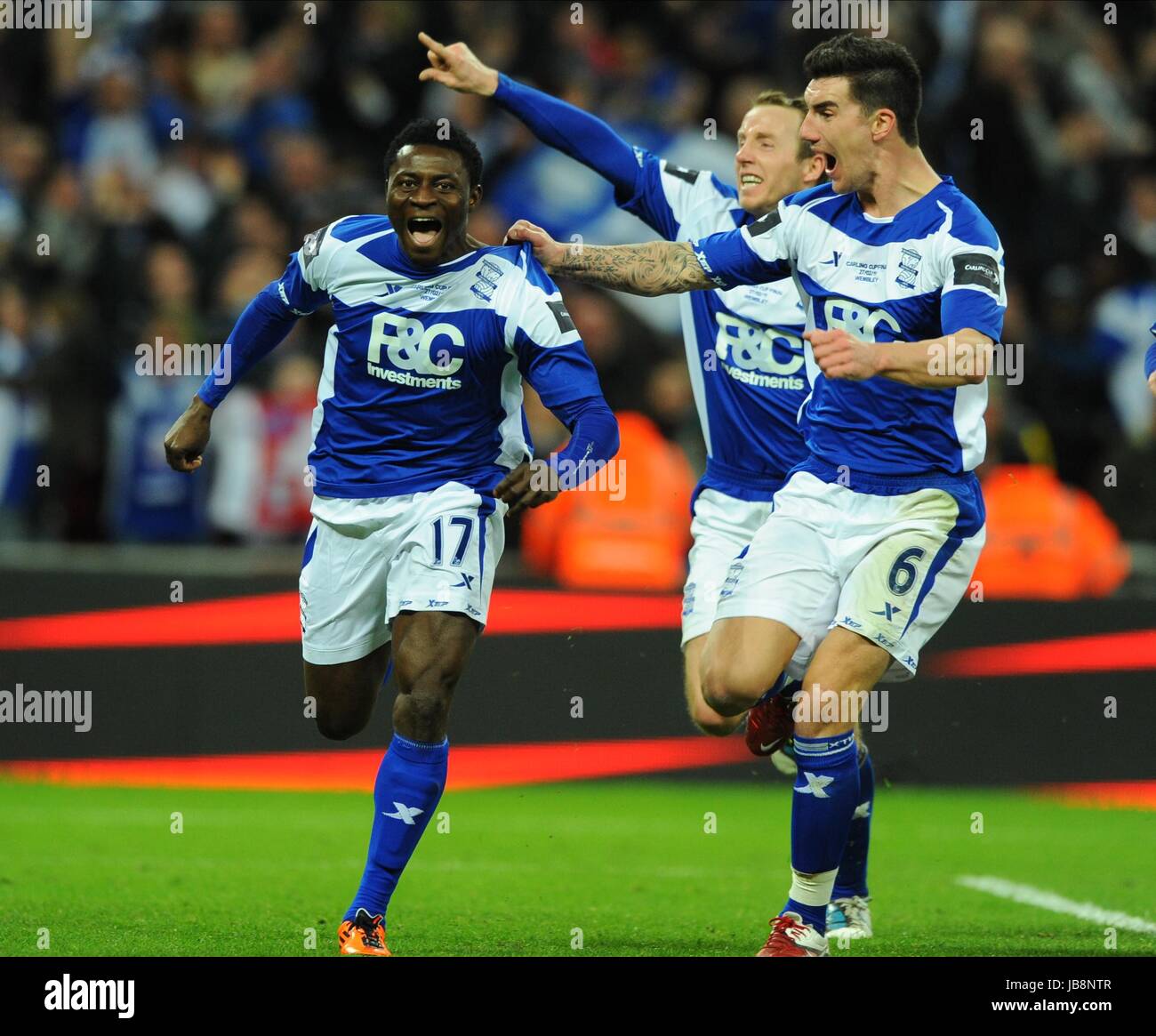 OBAFEMI MARTINS CELEBRATES BIRMINGHAM CITY FC WEMBLEY STADIUM LONDON ...