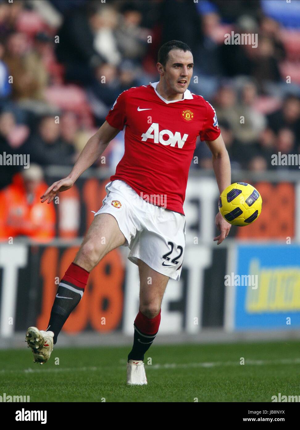 JOHN O'SHEA MANCHESTER UNITED FC MANCHESTER UNITED FC DW STADIUM WIGAN ...