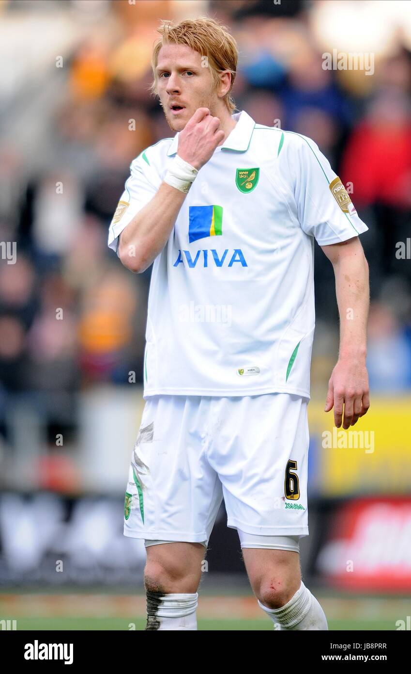 ZAK WHITBREAD NORWICH CITY FC NORWICH CITY FC KC STADIUM HULL ENGLAND ...