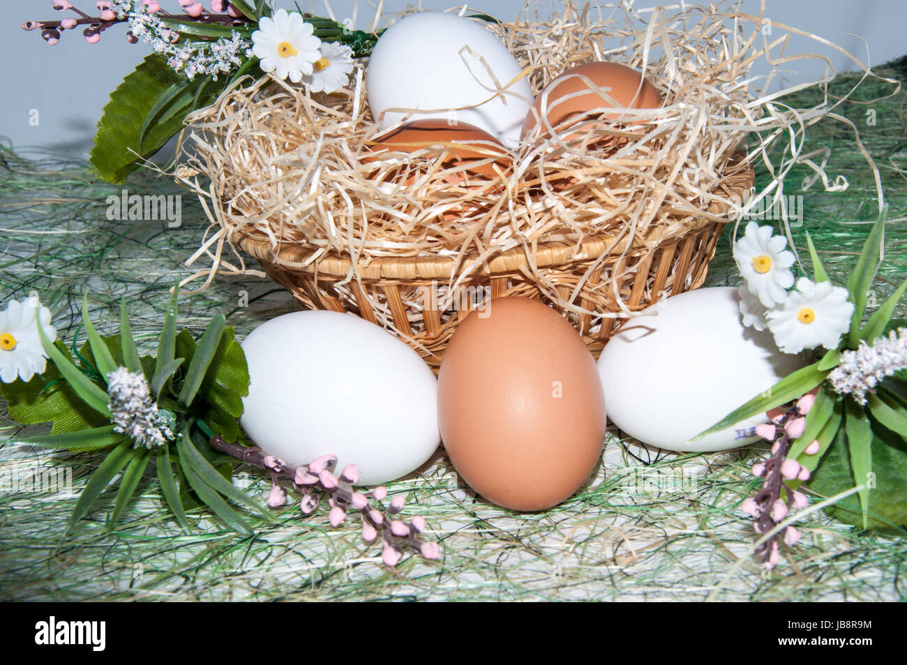 Fresh eggs for the feast of Easter, the radiant resurrection of Christ ...