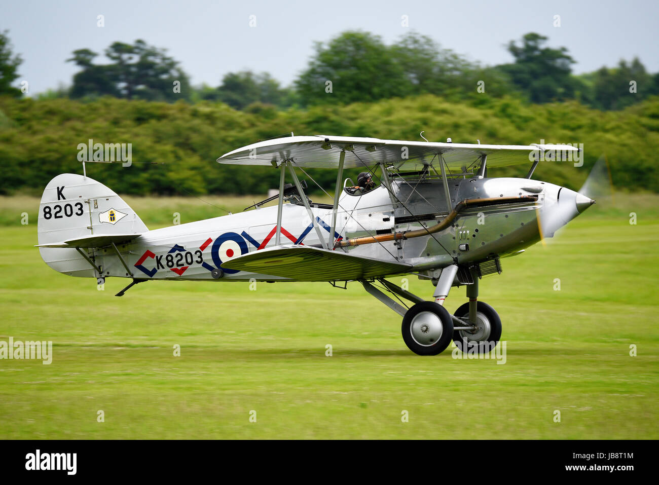 Hawker Demon I biplane fighter at an airshow at Shuttleworth Aerodrome ...