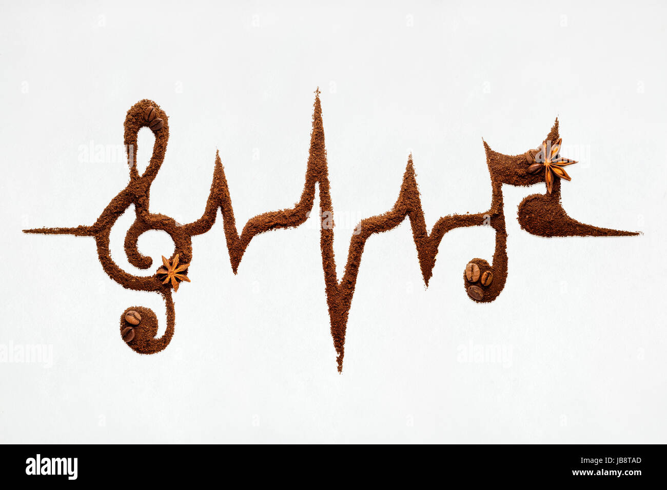 Creative food concept photo of musical notes made of coffee Stock Photo ...