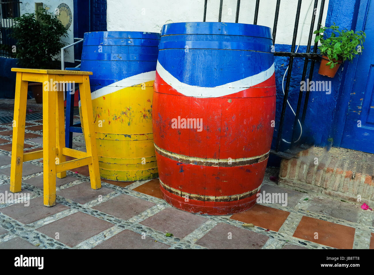 colorful small bodega in the old town of marbella,spain Stock Photo - Alamy