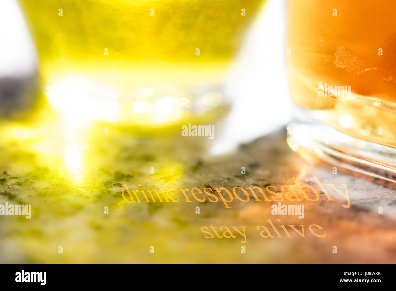 drink responsibly stay alive: message Stock Photo - Alamy