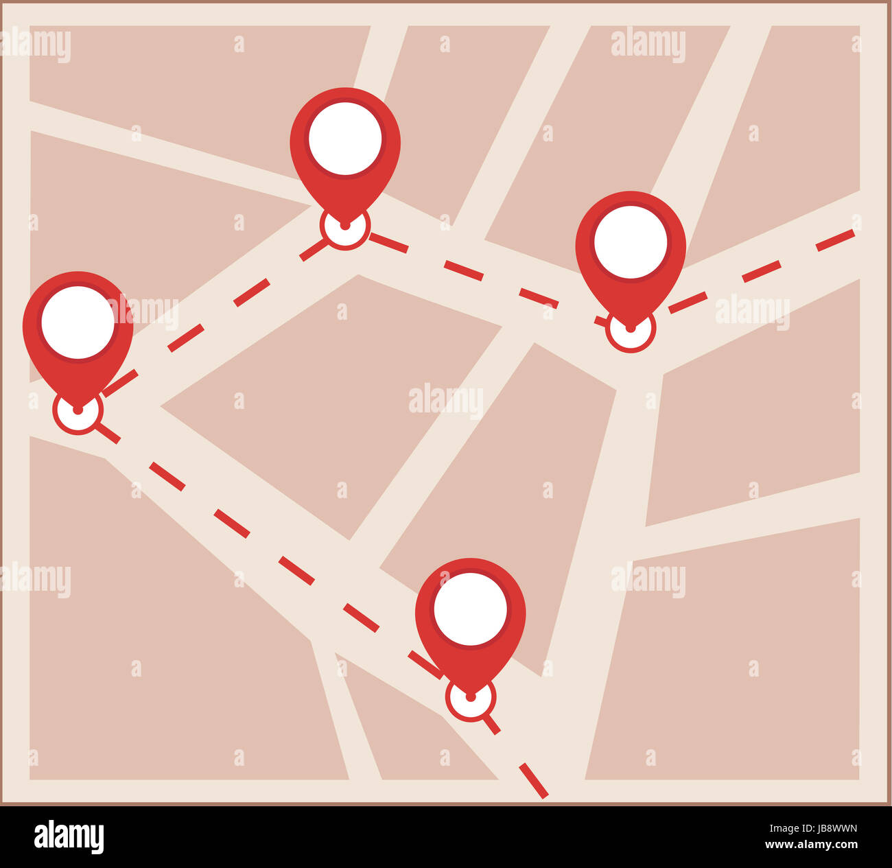 Map with a pins Stock Photo - Alamy