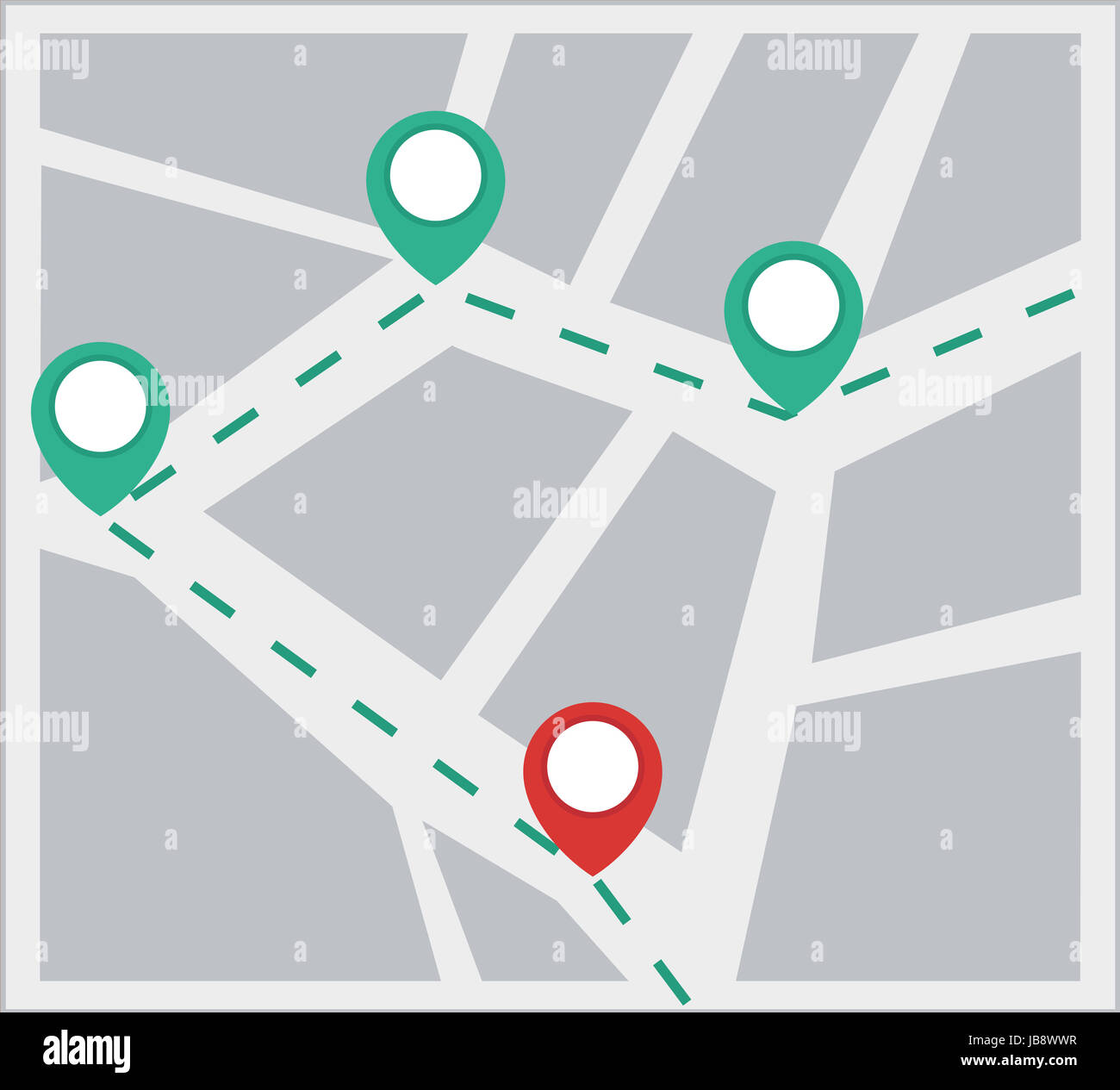 Map with a pins Stock Photo - Alamy