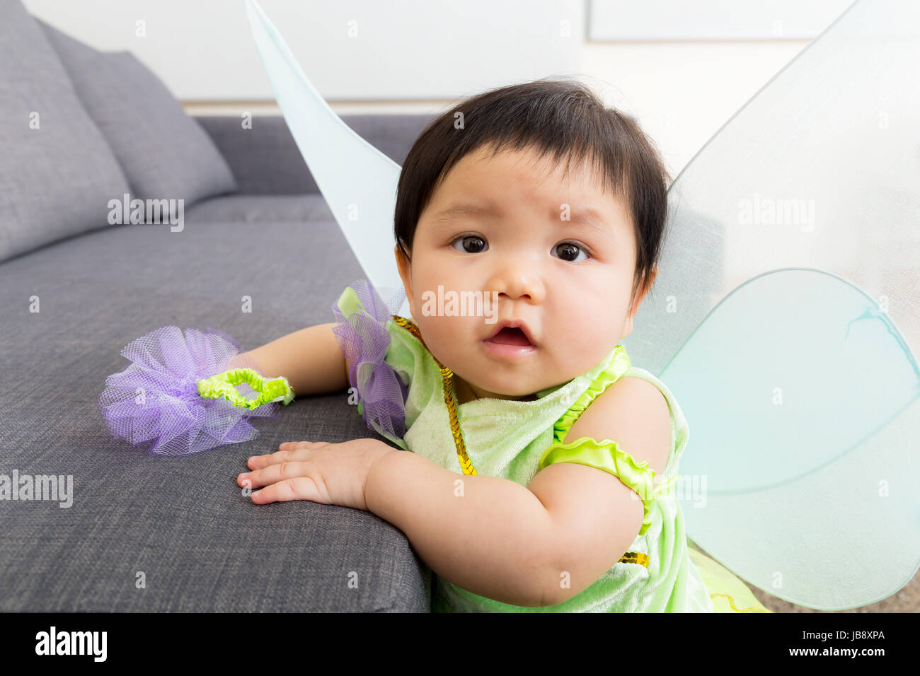 Asia baby girl with halloween party costume Stock Photo - Alamy