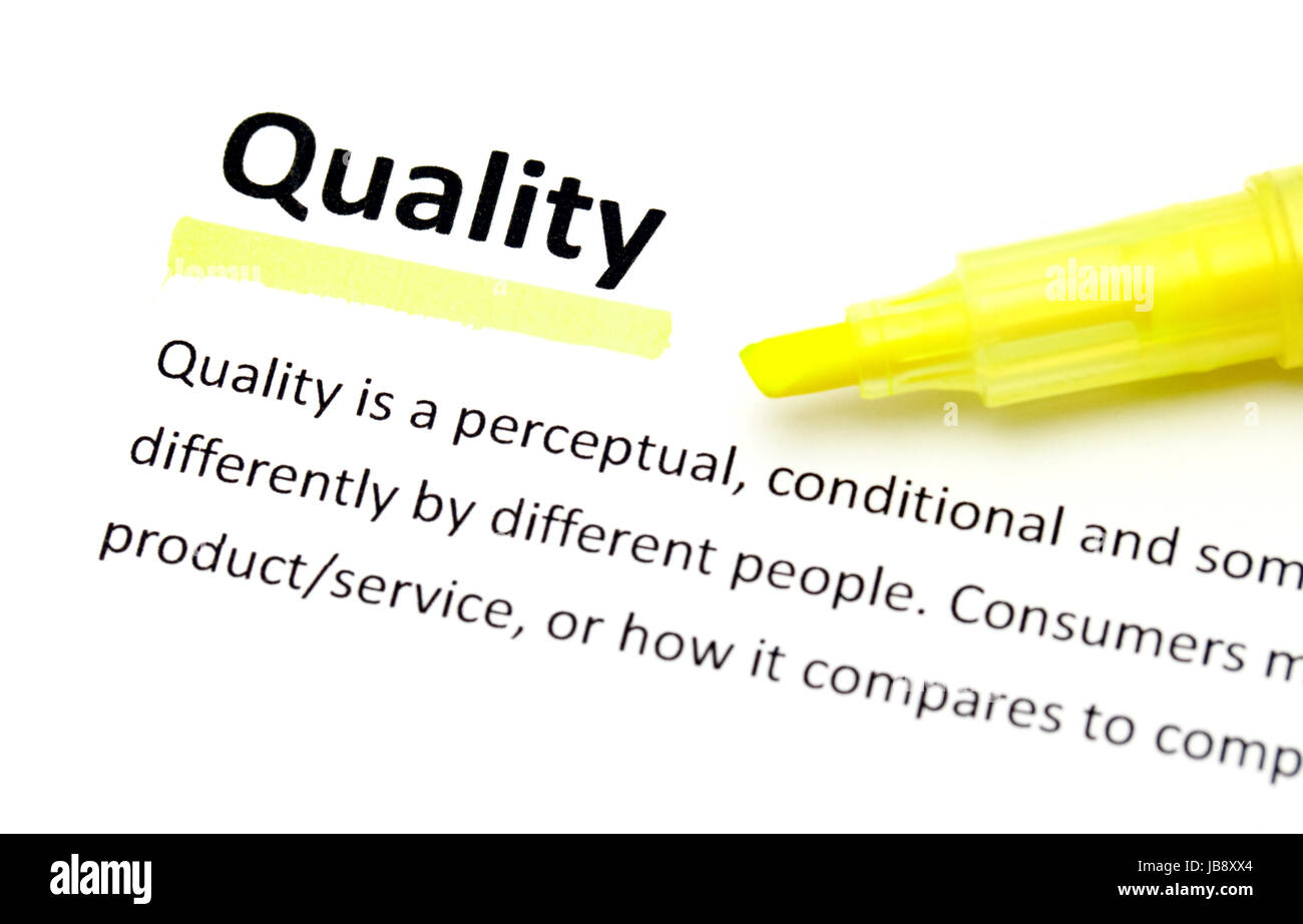 Definition of quality Stock Photo - Alamy