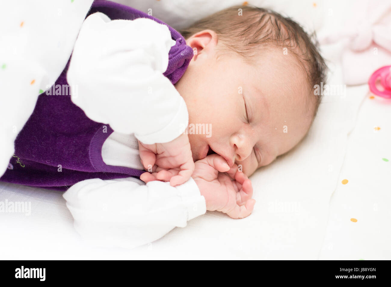 Newborn baby sleeping three days old Stock Photo - Alamy