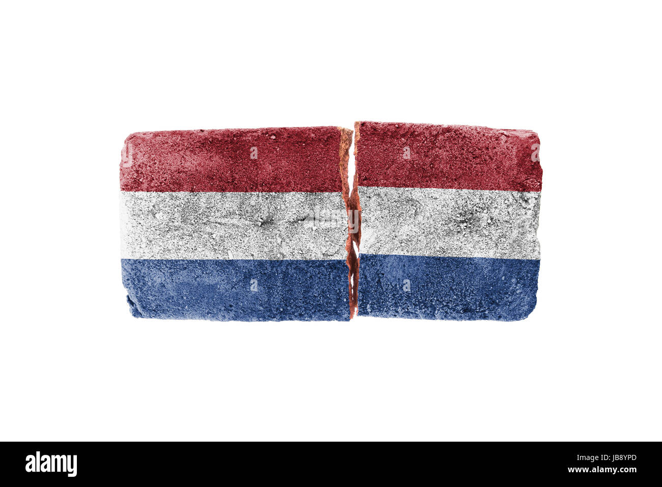 Rough broken brick, isolated on white background, flag of the ...