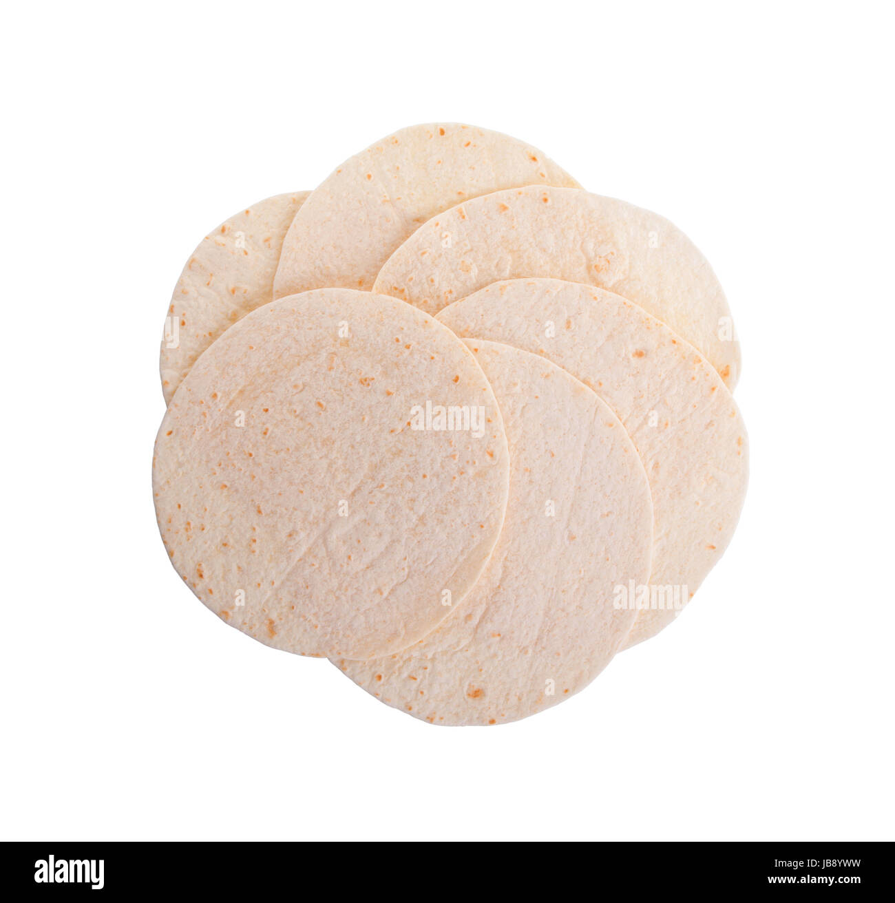 Wheat round tortillas, isolated on white background Stock Photo - Alamy