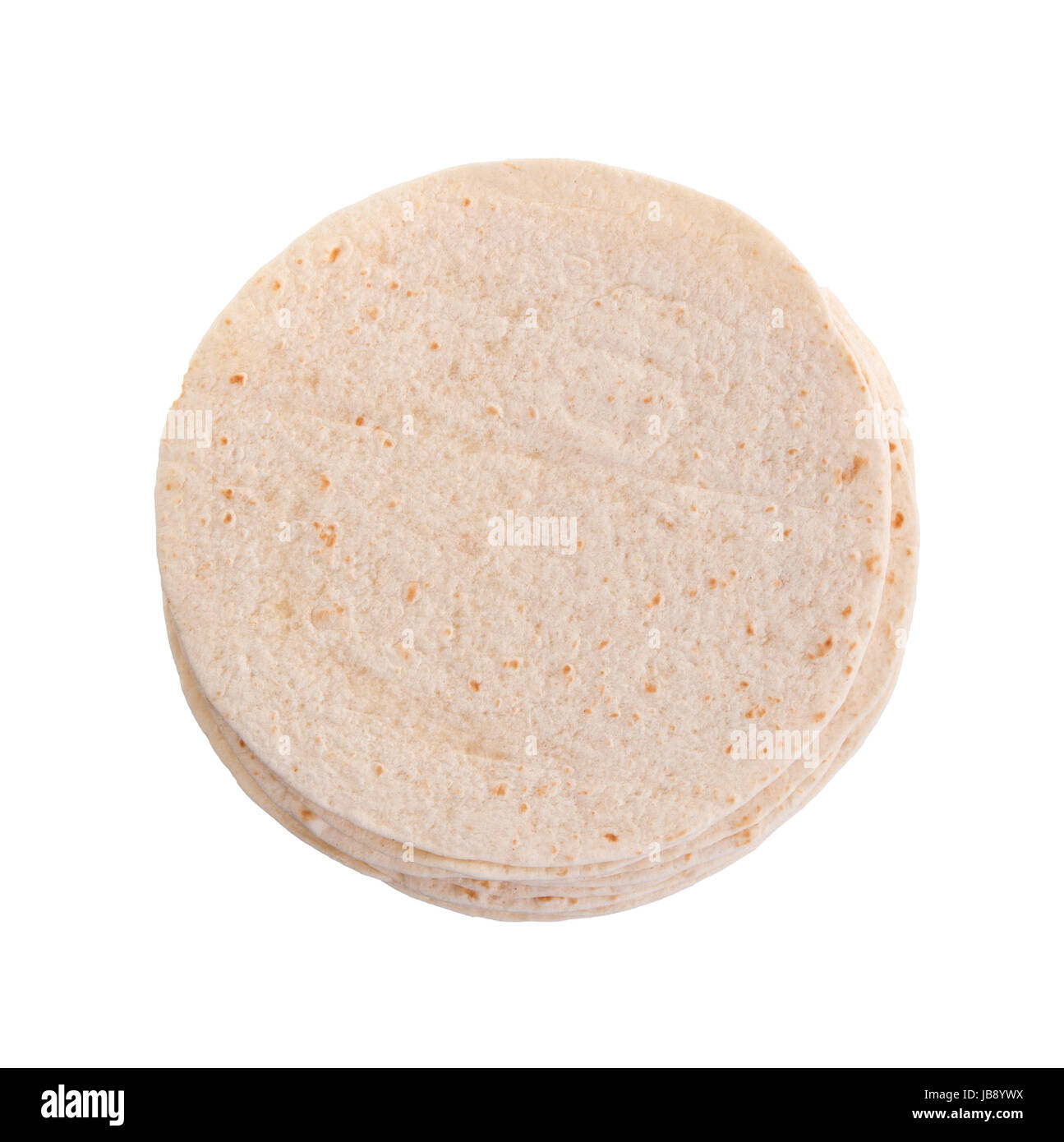 Wheat round tortillas, isolated on white background Stock Photo - Alamy