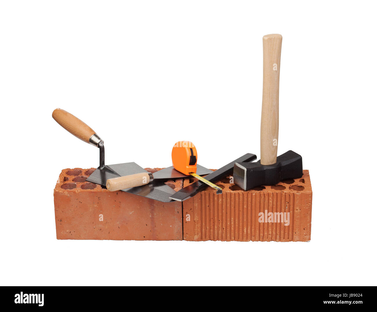 Tools and material for construction isolated on white background Stock ...