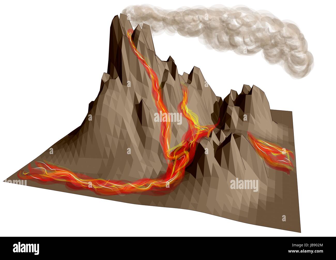volcano erupting. abstract montain isolated on white Stock Vector Image ...