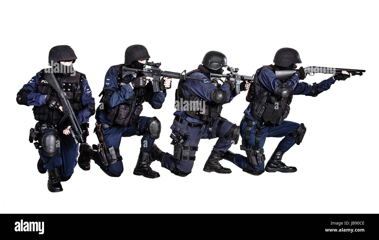 Special weapons and tactics (SWAT) team in action Stock Photo - Alamy