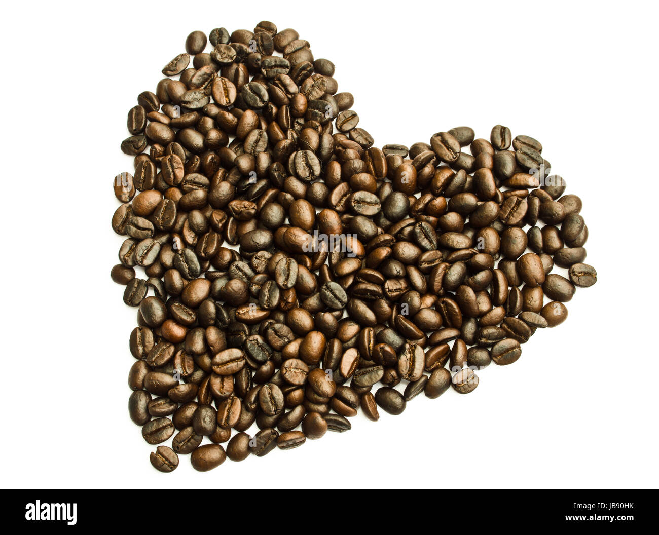 Coffee beans heart on white background Stock Photo - Alamy