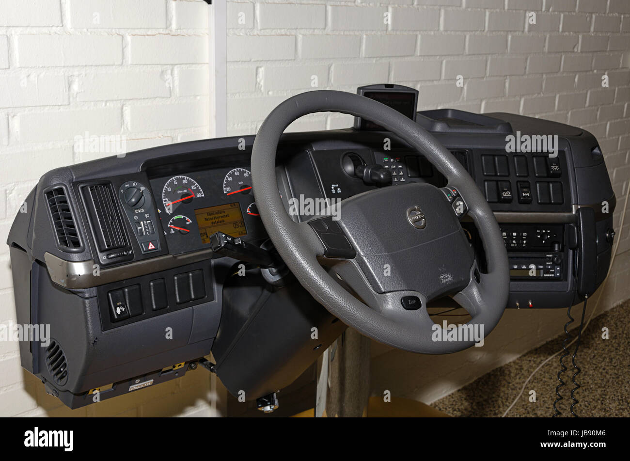 The cockpit of a modern truck with many gauges Stock Photo - Alamy