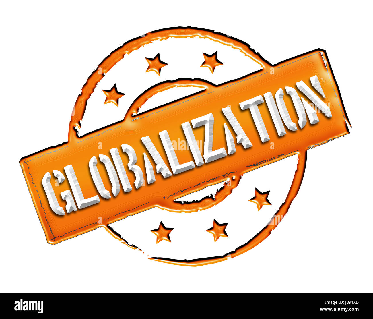 Sign and stamp named globalization colored black Stock Photo - Alamy