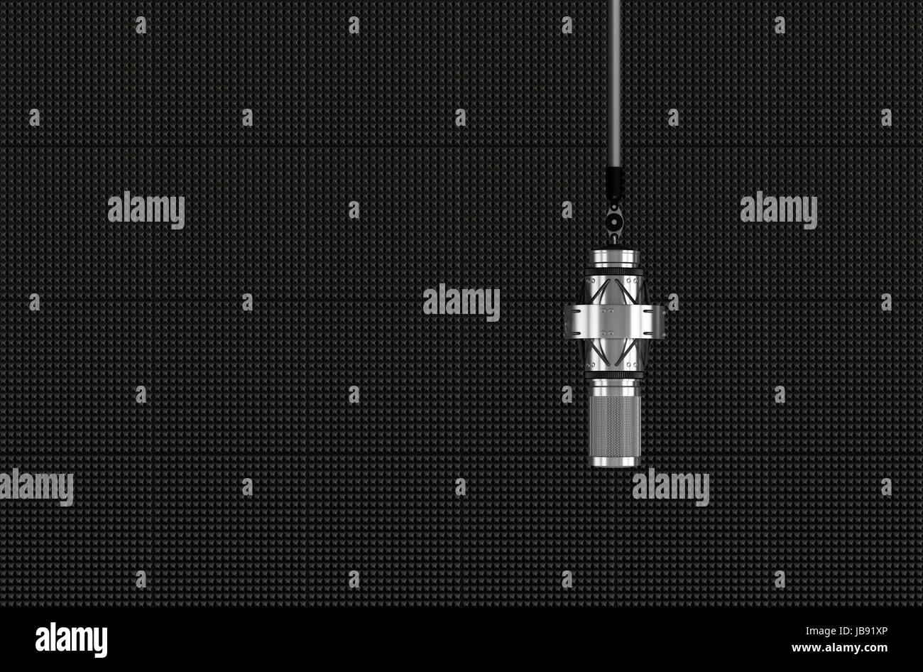 Professional microphone in front of acoustic panels Stock Photo - Alamy