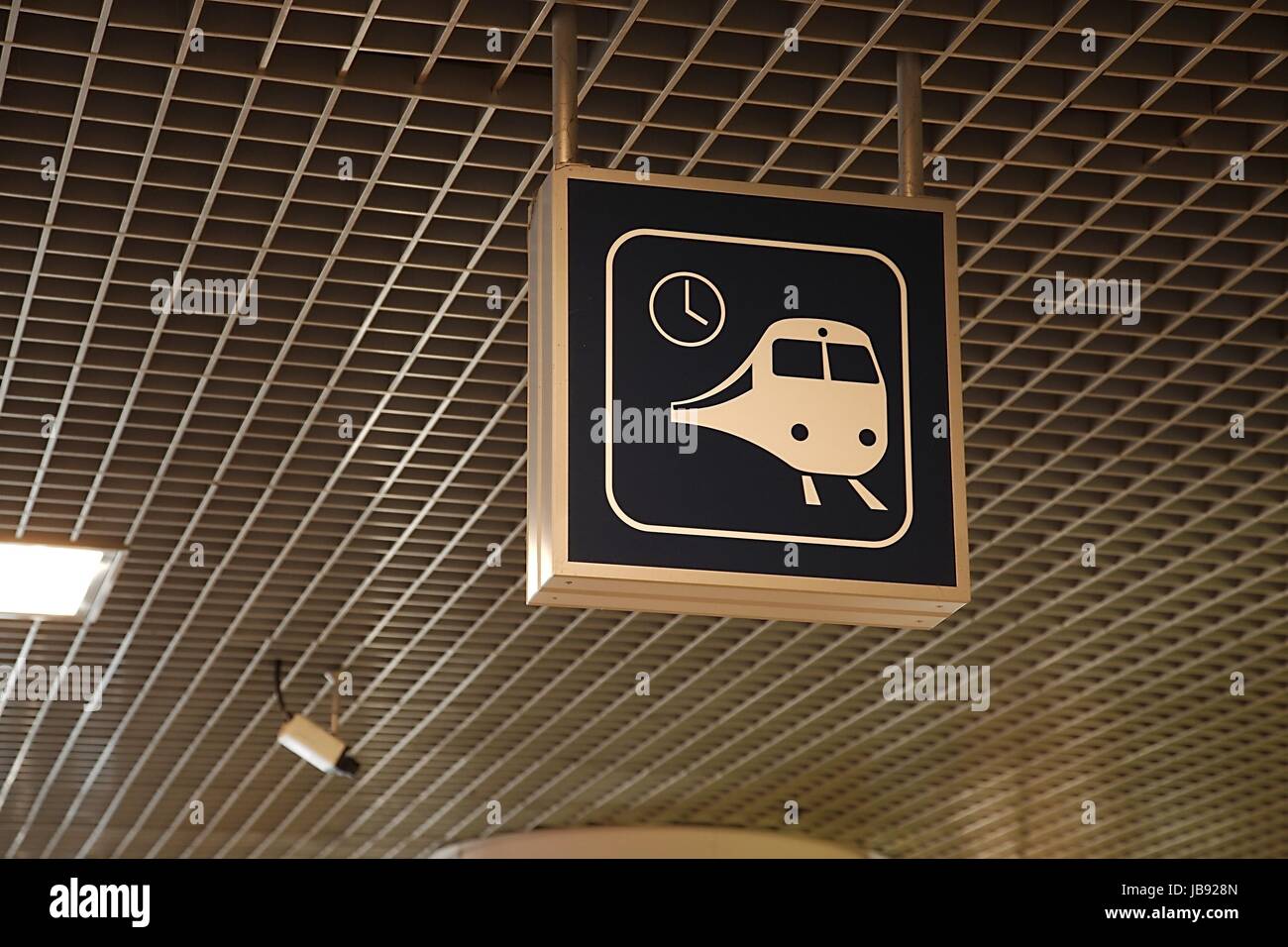 Train station sign at a station Stock Photo - Alamy