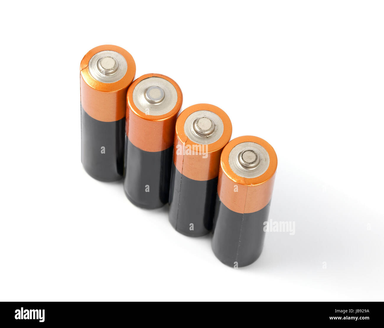 A set a of AA size batteries on white background Stock Photo - Alamy