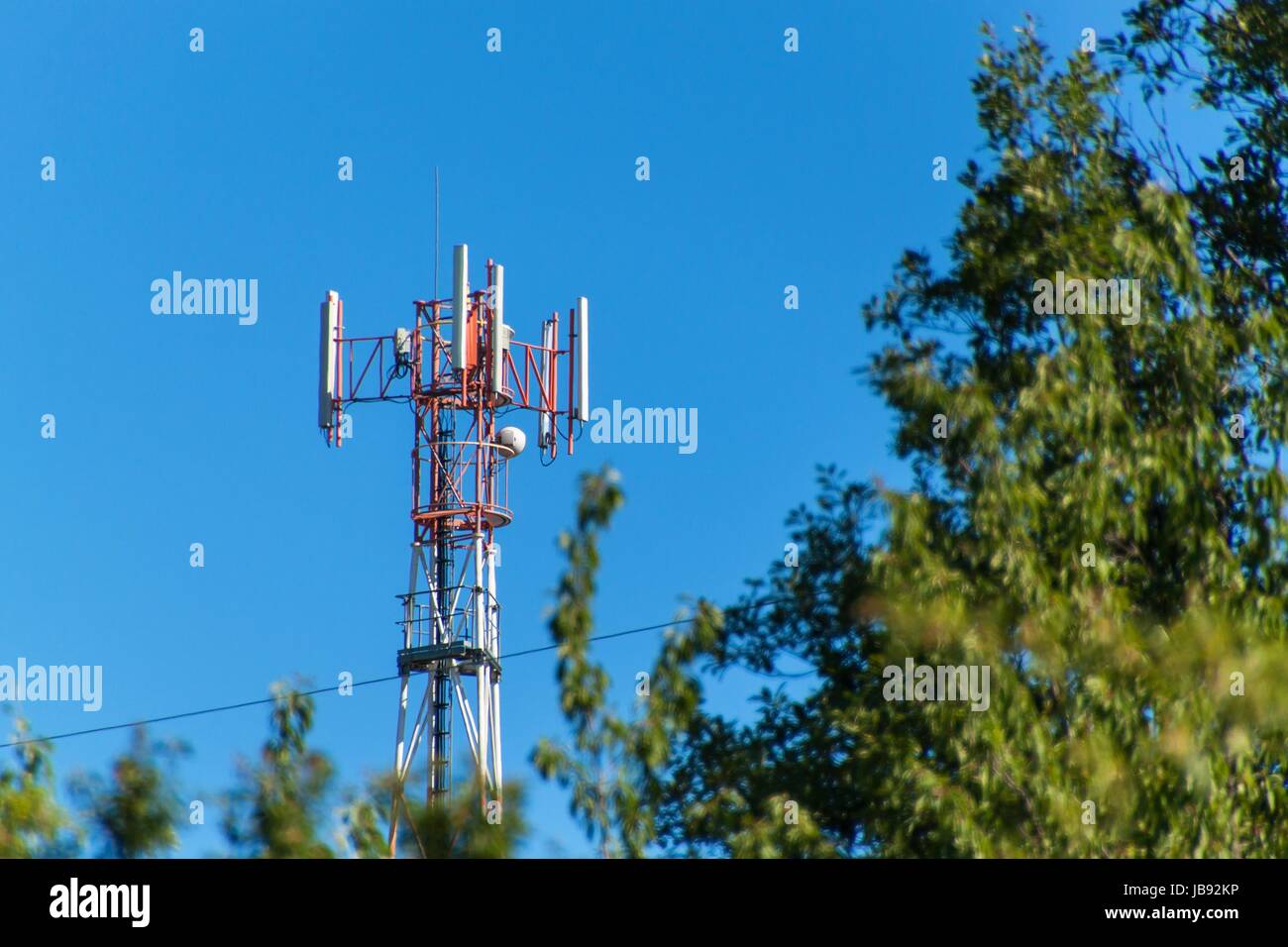 Technology on the top of the telecommunication GSM. Masts for mobile ...