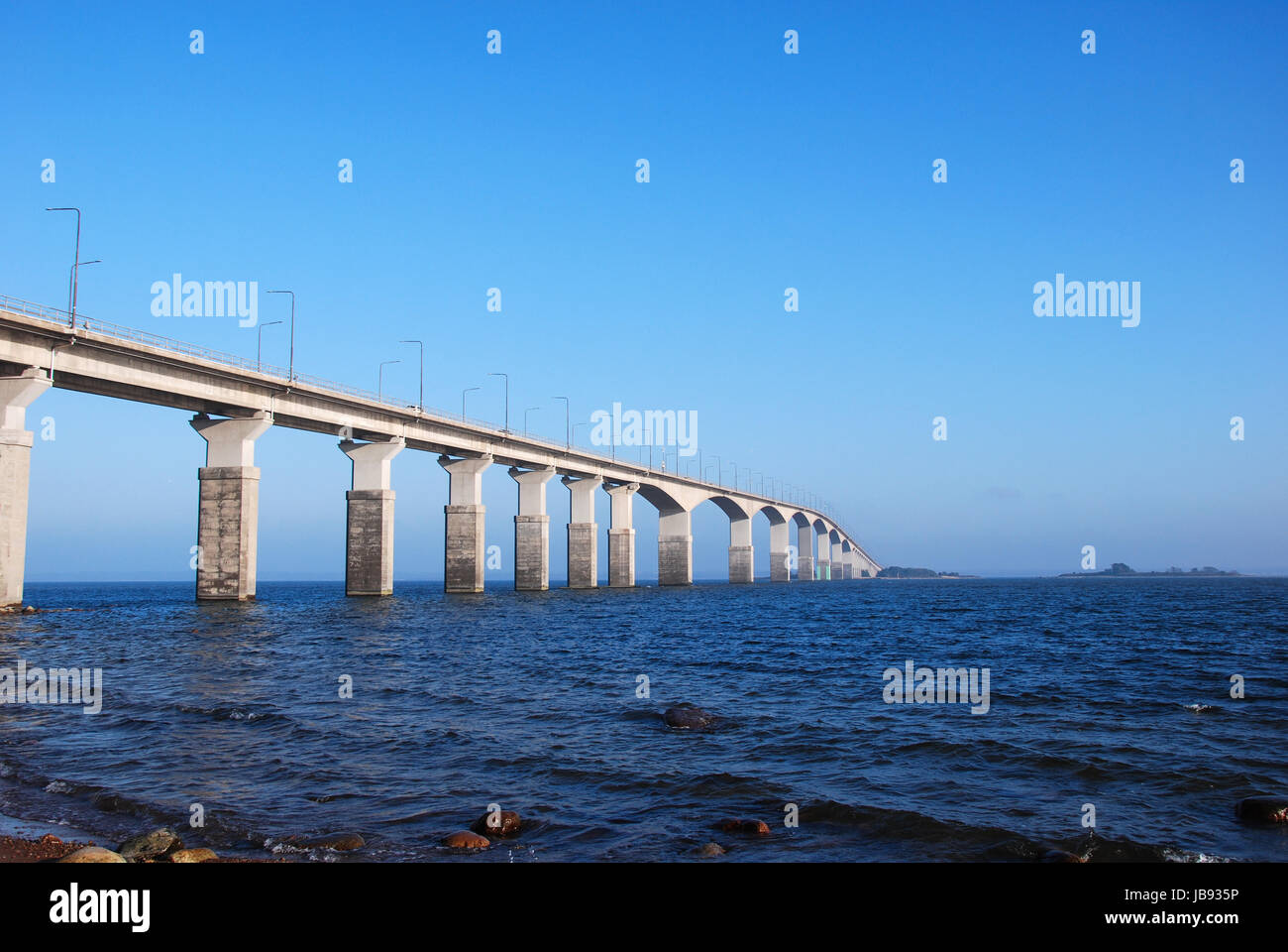The Olandbridge at the Baltic Sea connecting the island Oland with ...