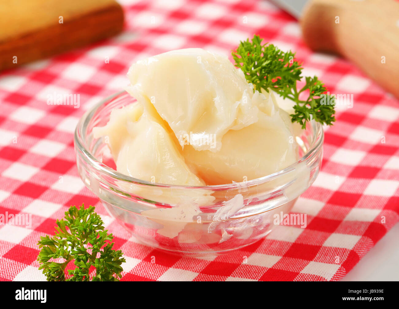 Pork lard in glass bowl Stock Photo - Alamy