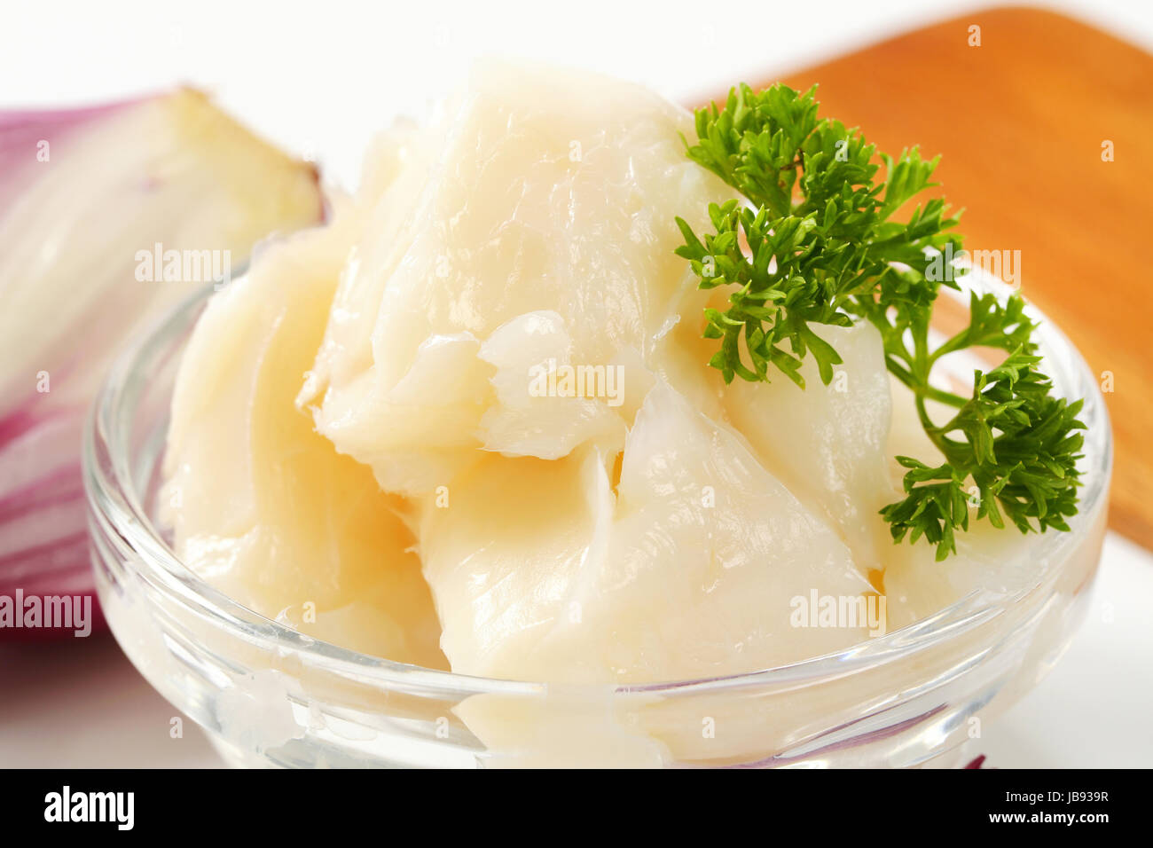 Pork lard in glass bowl Stock Photo - Alamy