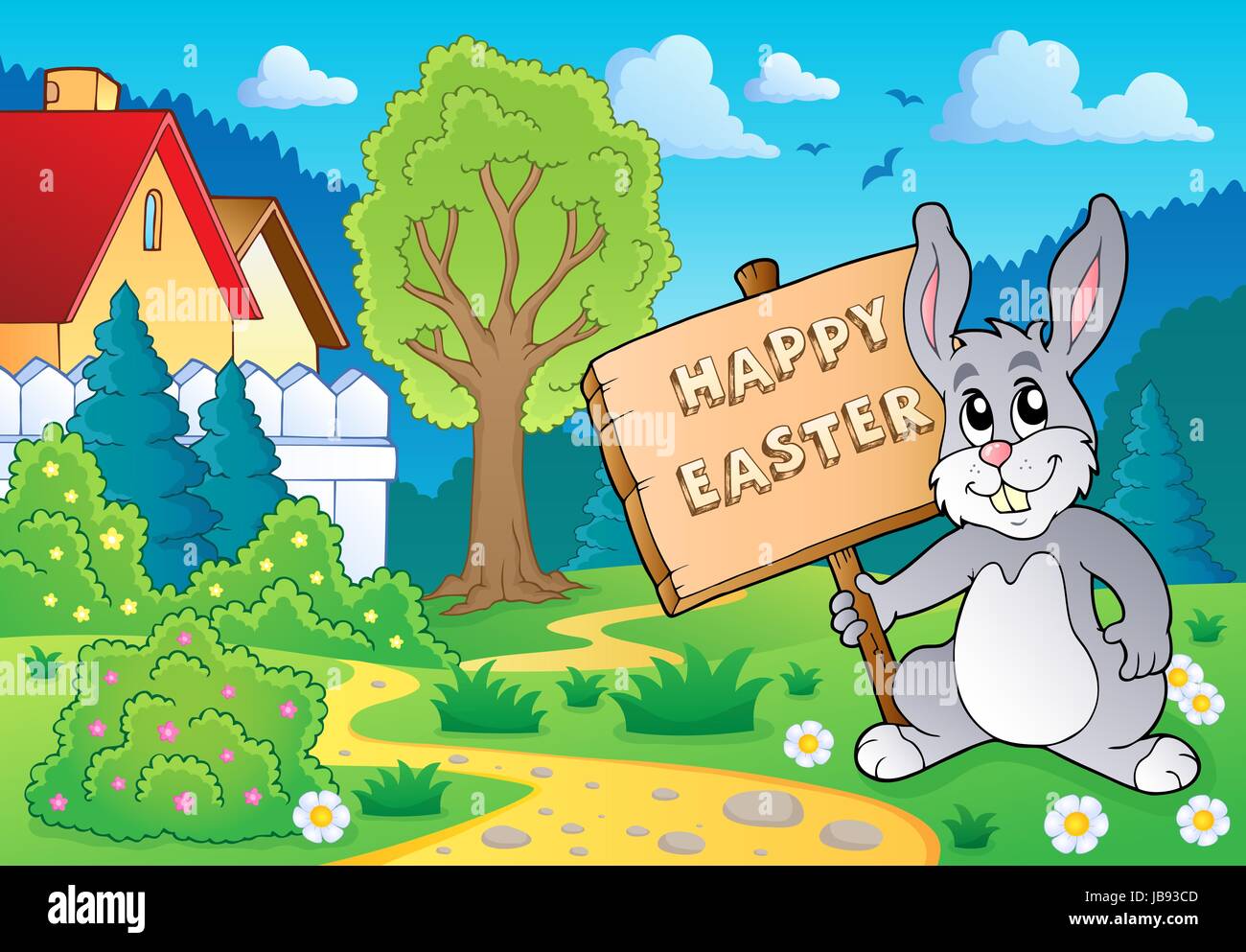 Easter bunny topic image 5 - picture illustration Stock Photo - Alamy